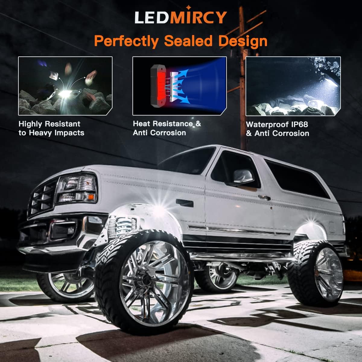 LEDMIRCY LED Rock Lights White R4 20PCS - LEDMIRCY® LED Lights & Air ...