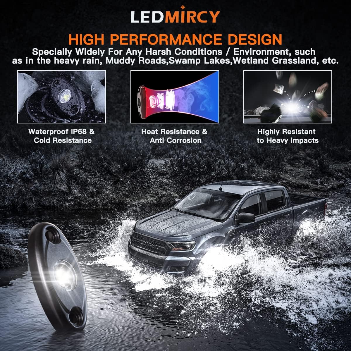 LEDMIRCY LED Pure White 6PCS Rock Lights - LEDMIRCY® LED Lights & Air ...